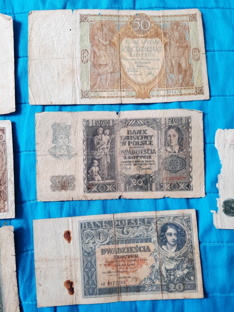 stare polskie banknoty PRL 20,50,100 zł 1934,1940 | Wejherowo | Kup ...