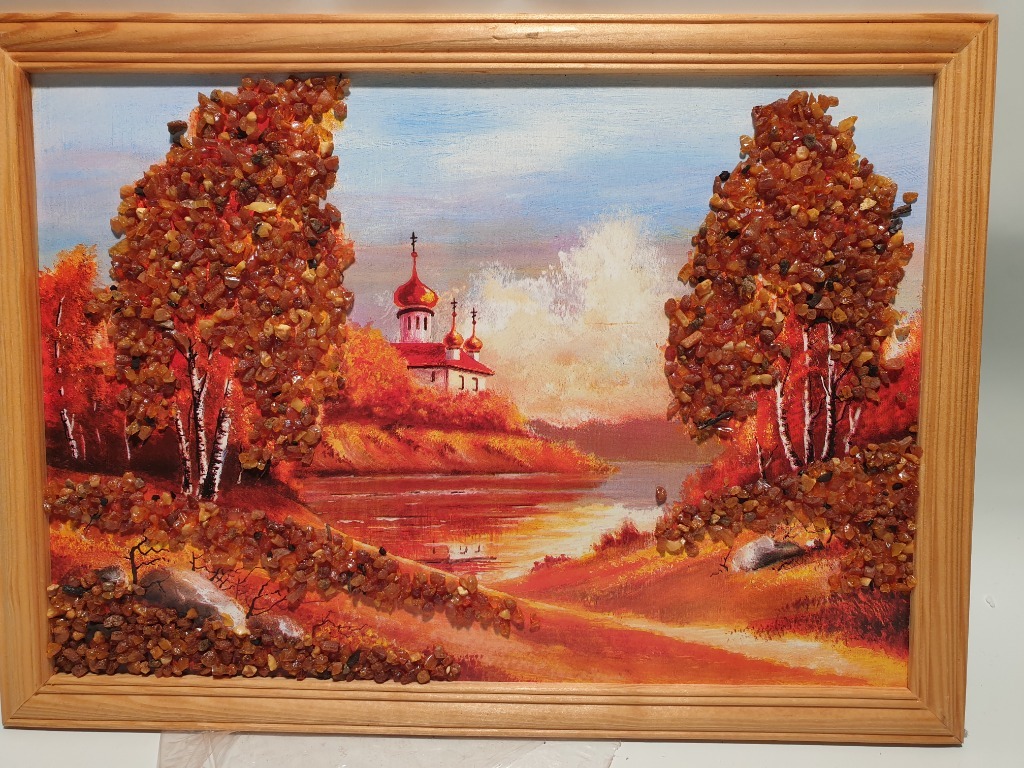 3 piękne obrazy z bursztynem | Poznań | Licytacja na Allegro Lokalnie