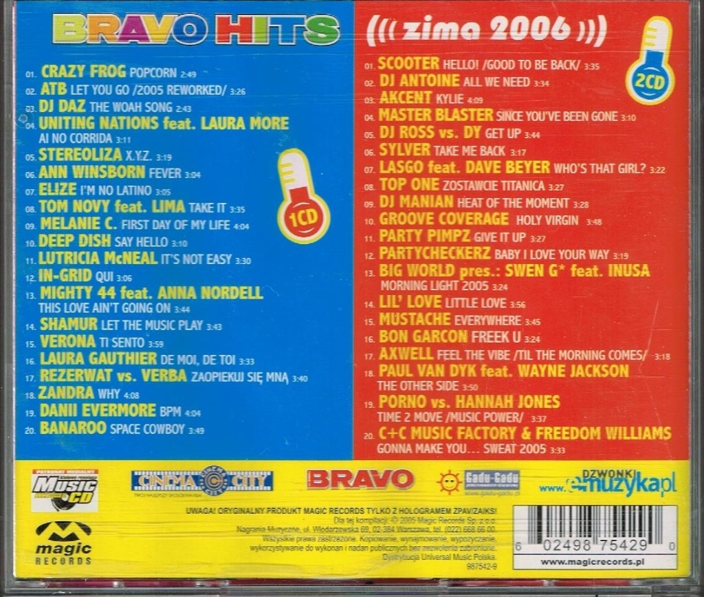 2 CD BRAVO HITS ZIMA 2006 *** | Łódź | Kup teraz na Allegro Lokalnie