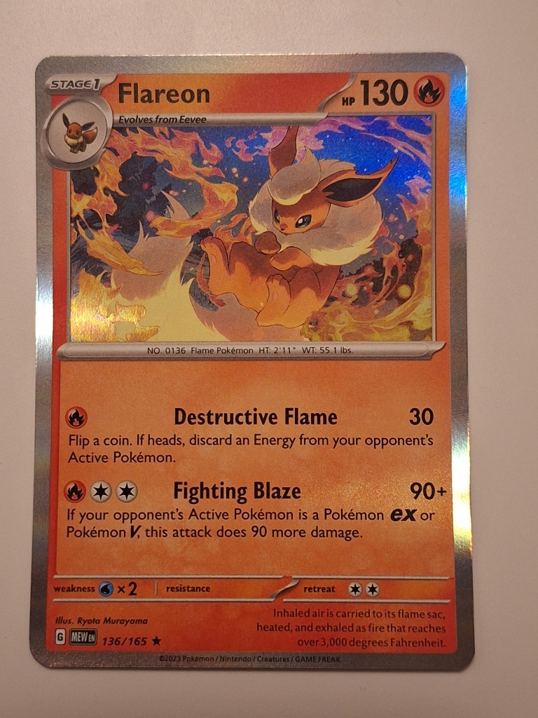 Flareon Rare MEW 136/165 151 Pokemon Trading Card Game | Wilcza Góra ...