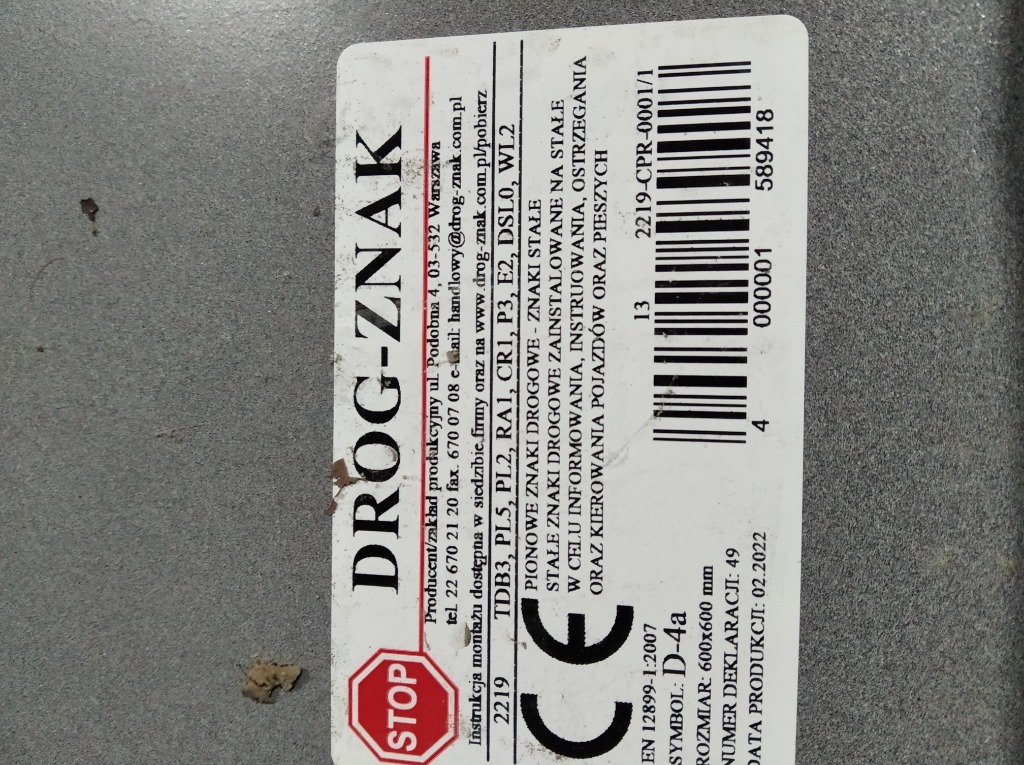 Znak drogowy 60x60 D4a D-4a ślepa ulica nowy | Wólka Kozłowska | Kup ...