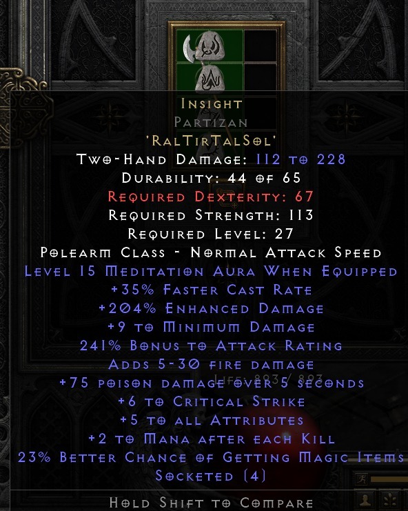 Diablo 2 Resurrected D2R Ladder Lśnienie/Insight | Sufczyn | Kup teraz ...