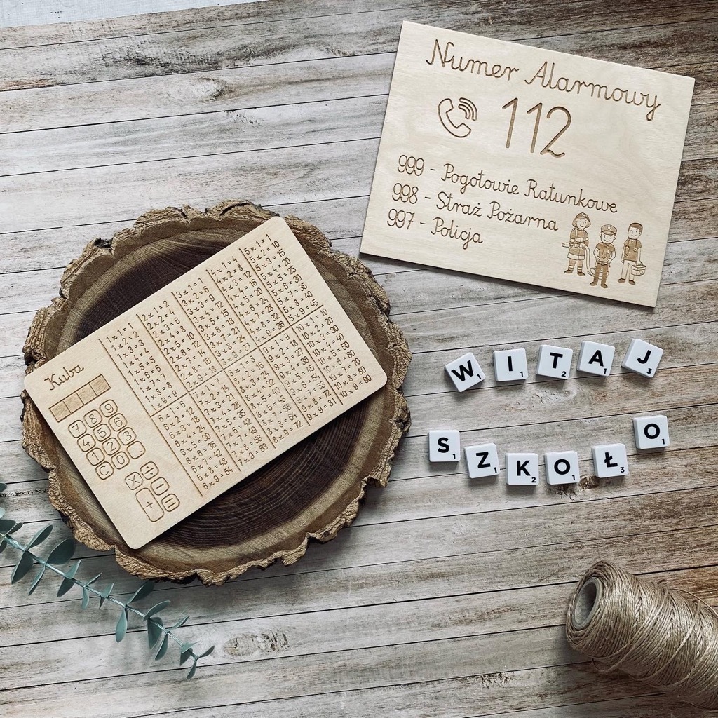 Tabliczka mnożenia, numery alarmowe - tablice | Kraków | Kup teraz na ...