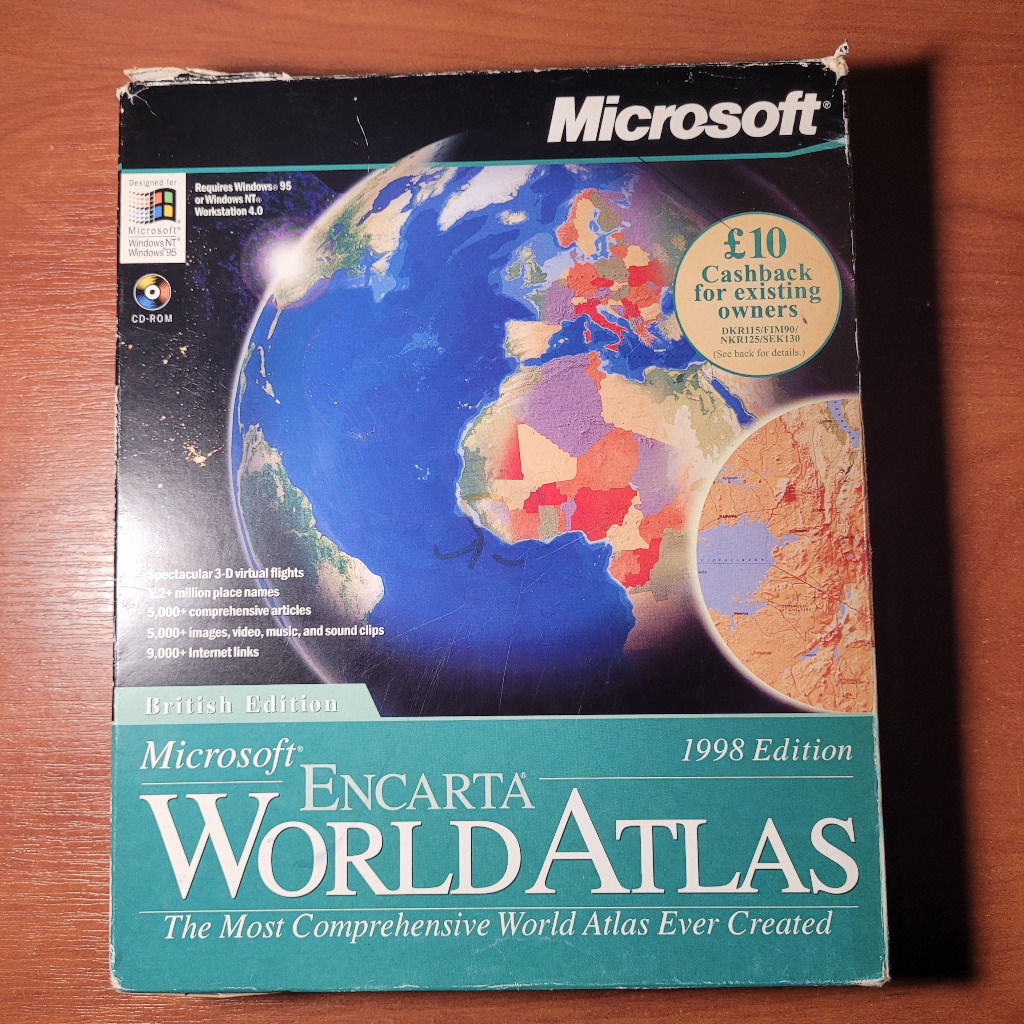 Microsoft Encarta World Atlas 1998 Edition Unikat | Malanowo Stare ...
