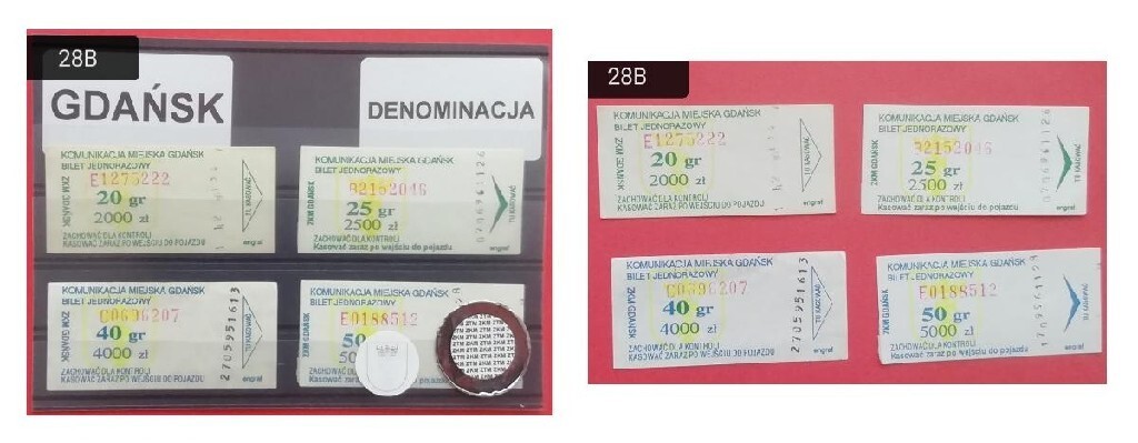 Bilety KOMUNIKACJA MIEJSKA GDAŃSK DENOMINACJA 28B | Gdańsk | Licytacja na Allegro Lokalnie