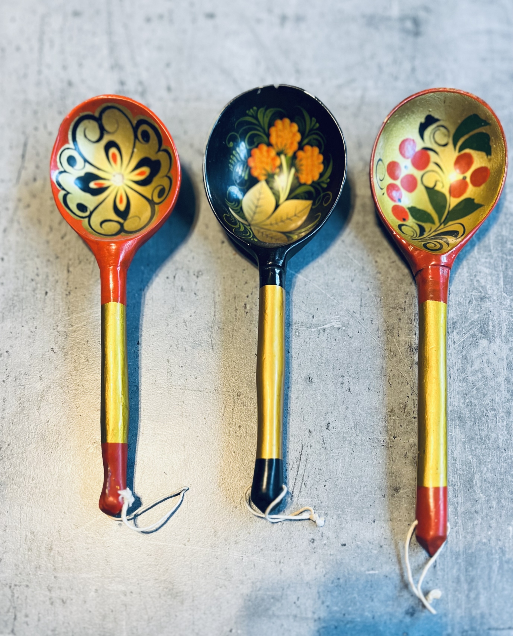 Łyżki drewniane malowane - cepelia | Warszawa | Kup teraz na Allegro ...