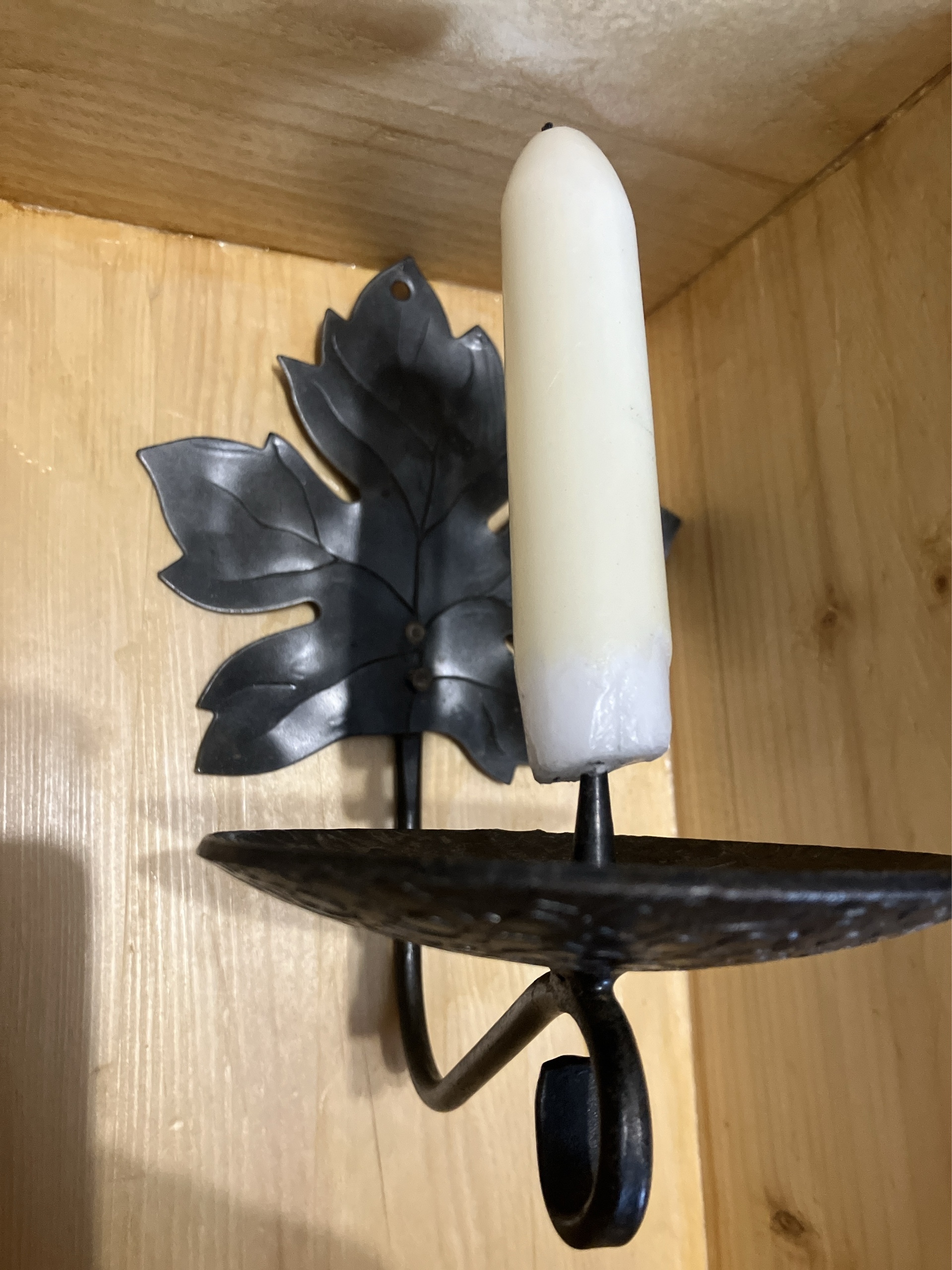 Swiecznik naścienny dekoracyjny na grube swiece metal solidny ...