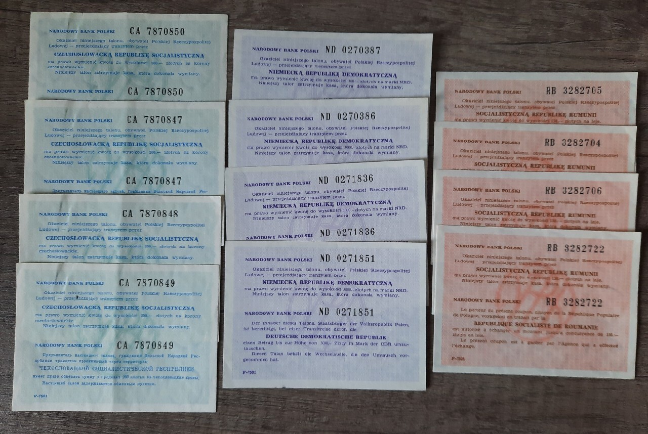 TALON tranzytowy NRD Czechy Rumunia PRL ZESTAW | Bielsko-Biała | Kup ...