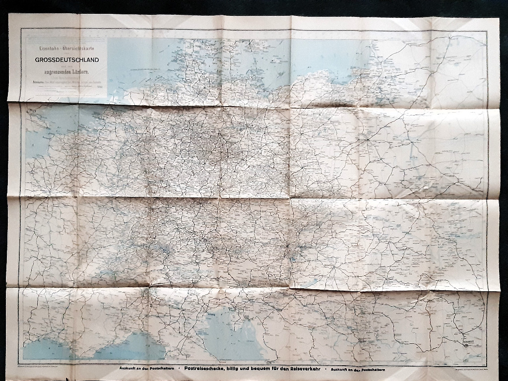 Mapa sieci kolejowej III Rzeszy i krajów obszarów ościennych + mapa ...