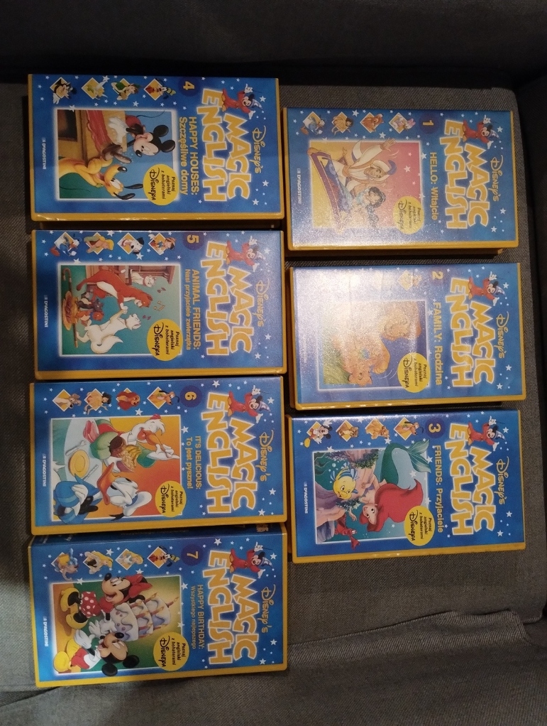 Magic English Disney zestaw 1 - 7 VHS | Kluczbork | Kup teraz na ...