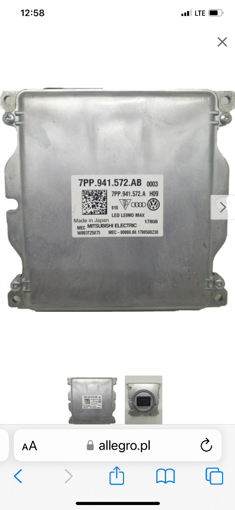 PRZETWORNICA MODUŁ FULL LED 7PP941572AB AUDI VW | Czarnów | Kup teraz ...