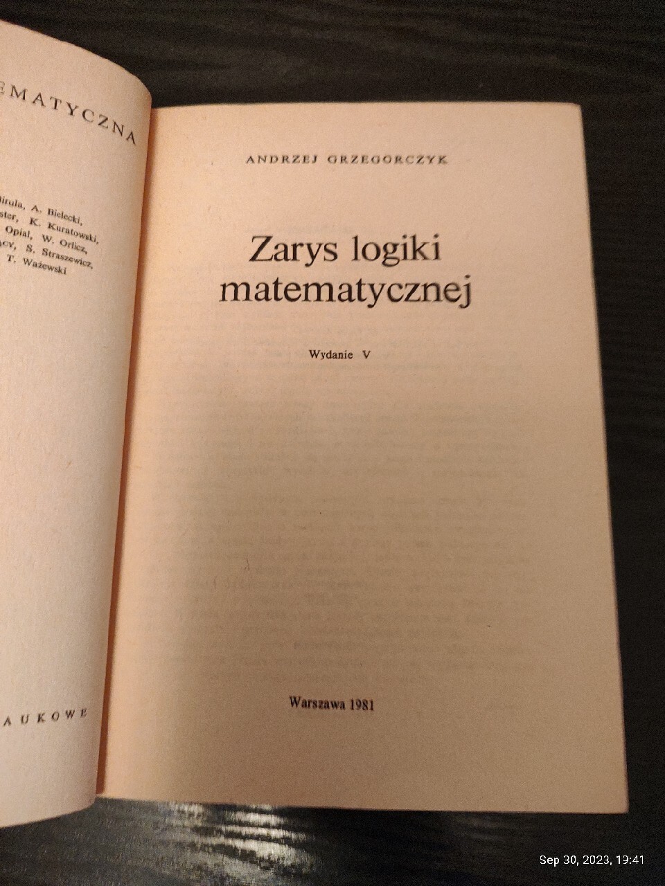 Zarys logiki matematycznej. Grzegorczyk | Wrocław | Kup teraz na Allegro Lokalnie