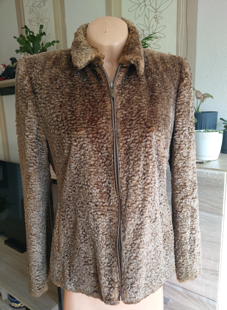 Żakiet damski ze sztucznego baranka brązowa FRANK EDEN Rom 38 40 ...