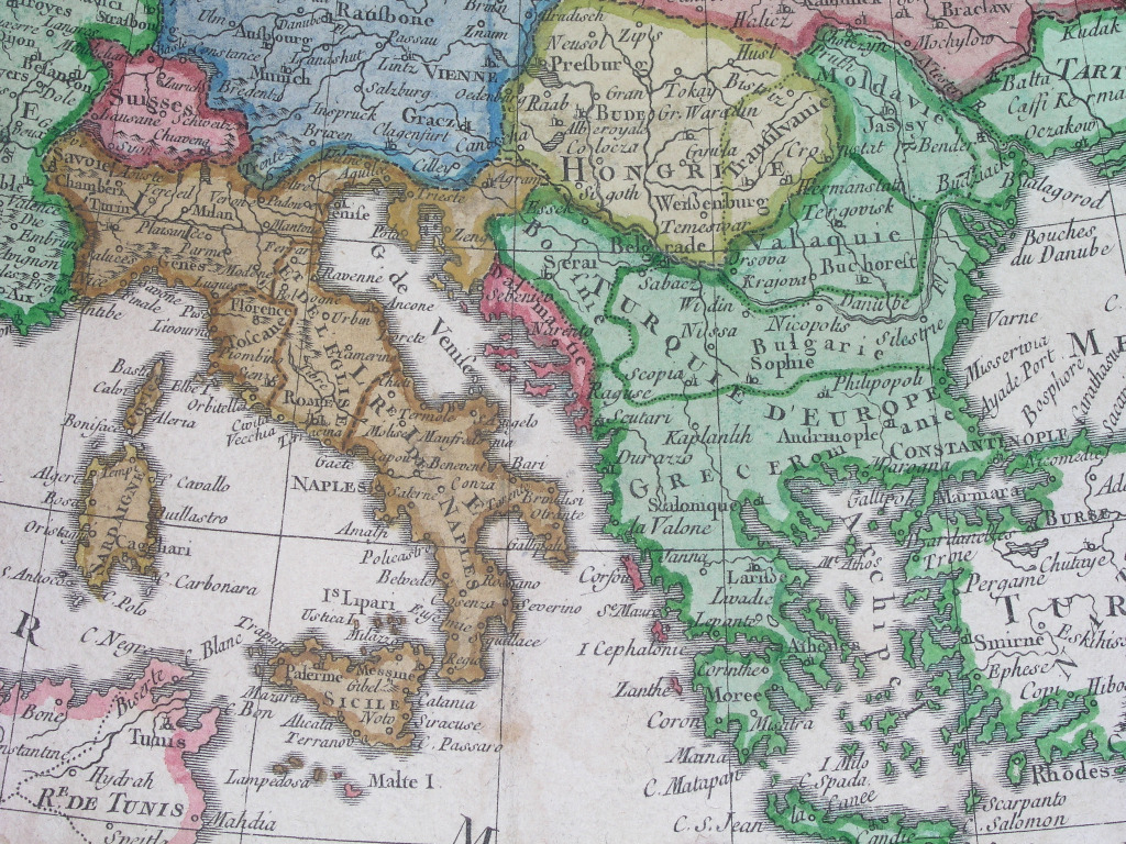 1784 ładna MAPA EUROPA POLSKA Kresy Prusy ORYGINAŁ | Kruszwica ...