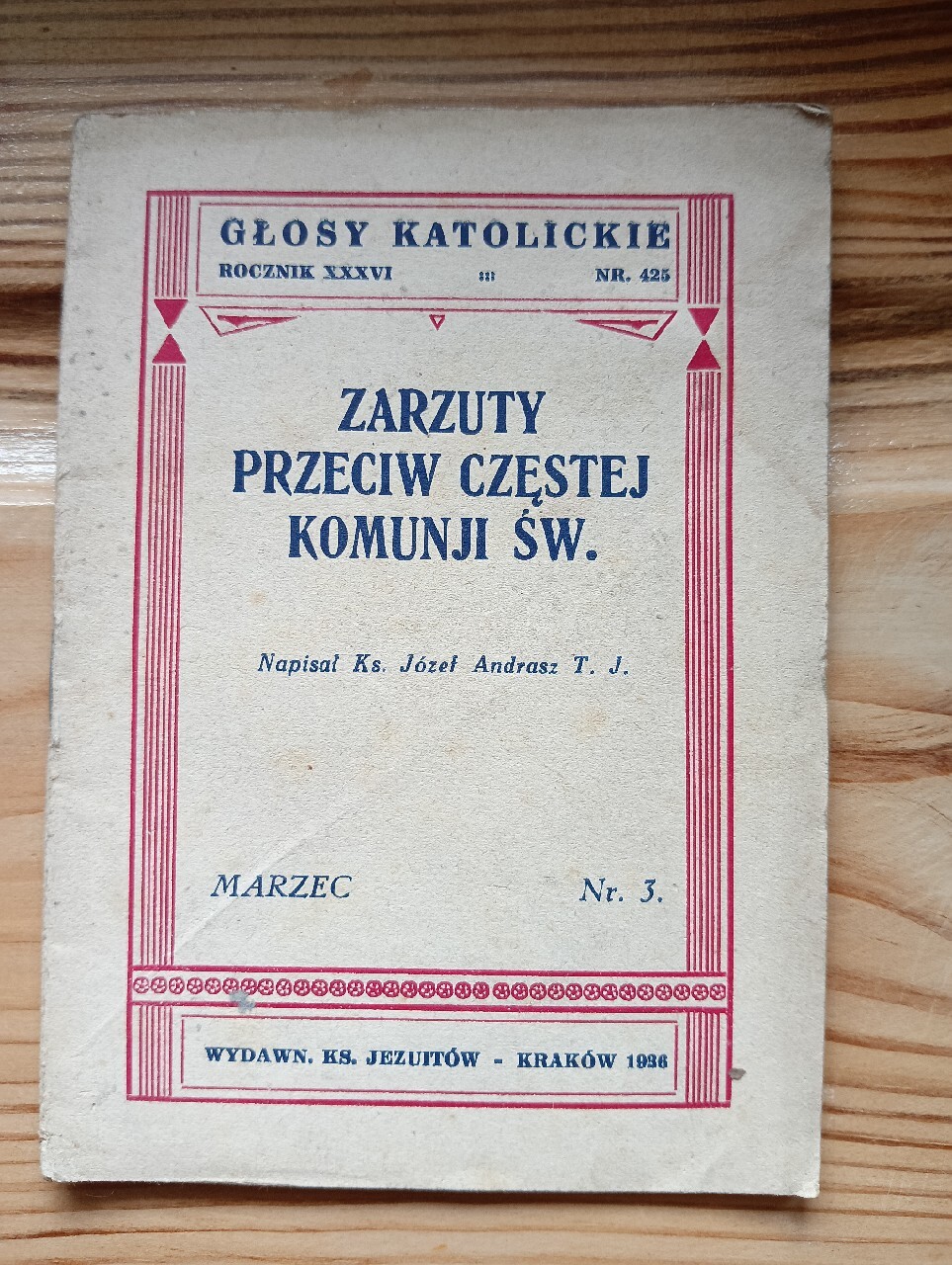 Głosy katolickie. Zarzuty przeciw częstej komunji świętej. Nr 425, 1936 r. | Kraków | Licytacja ...