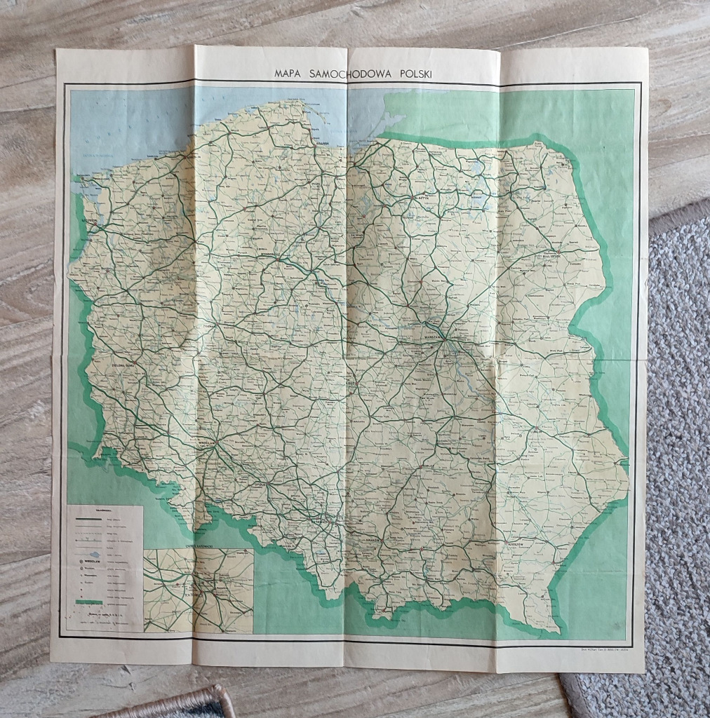 Mapa Samochodowa PRL orientacyjnie lata 7080te | Sosnowice | Kup teraz ...