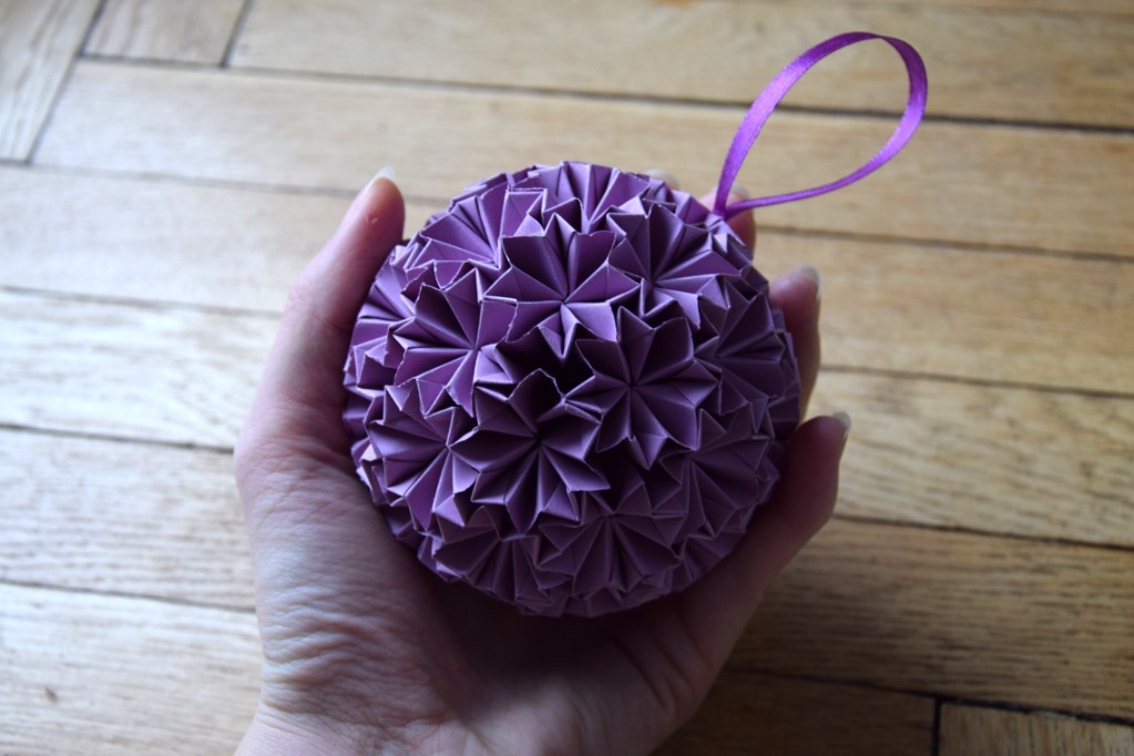 Bombka origami w kolorze liliowym | Pruszków | Kup teraz na Allegro ...