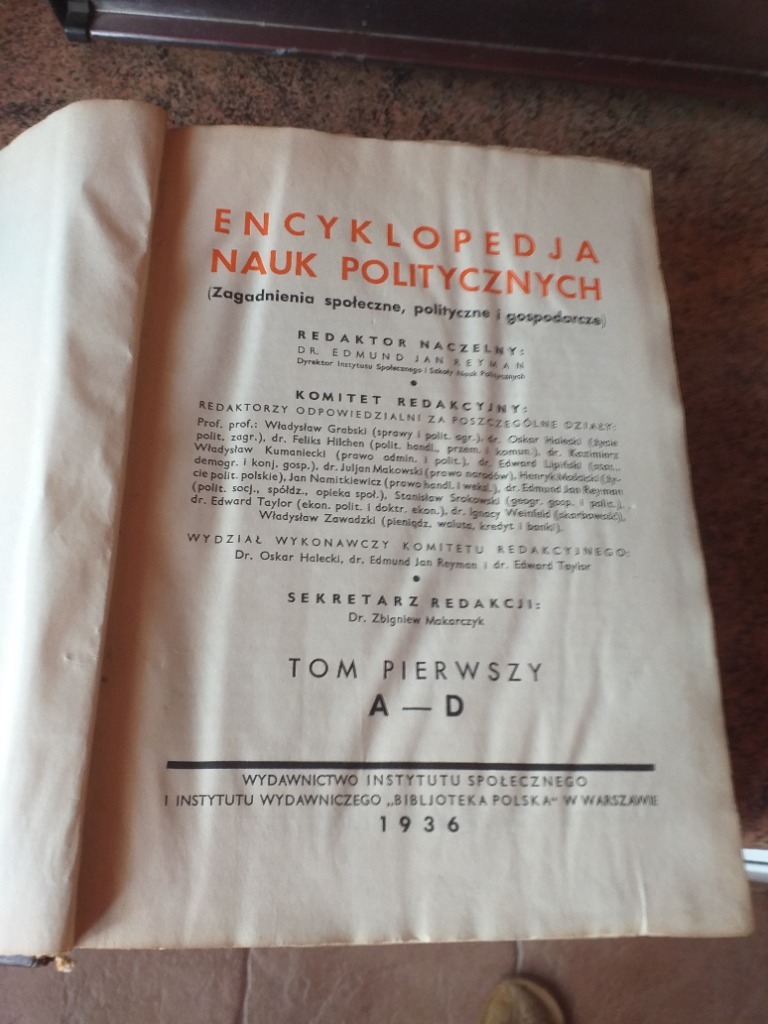 Encyklopedia nauk politycznych tom1 1936 r | Wolomin | Licytacja na Allegro Lokalnie