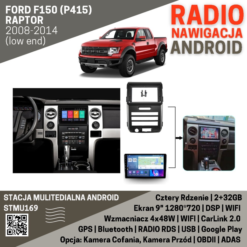RADIO FORD F150 RAPTOR 08-14 9" QUAD CORE 2+32GB | Szczecin | Kup teraz ...