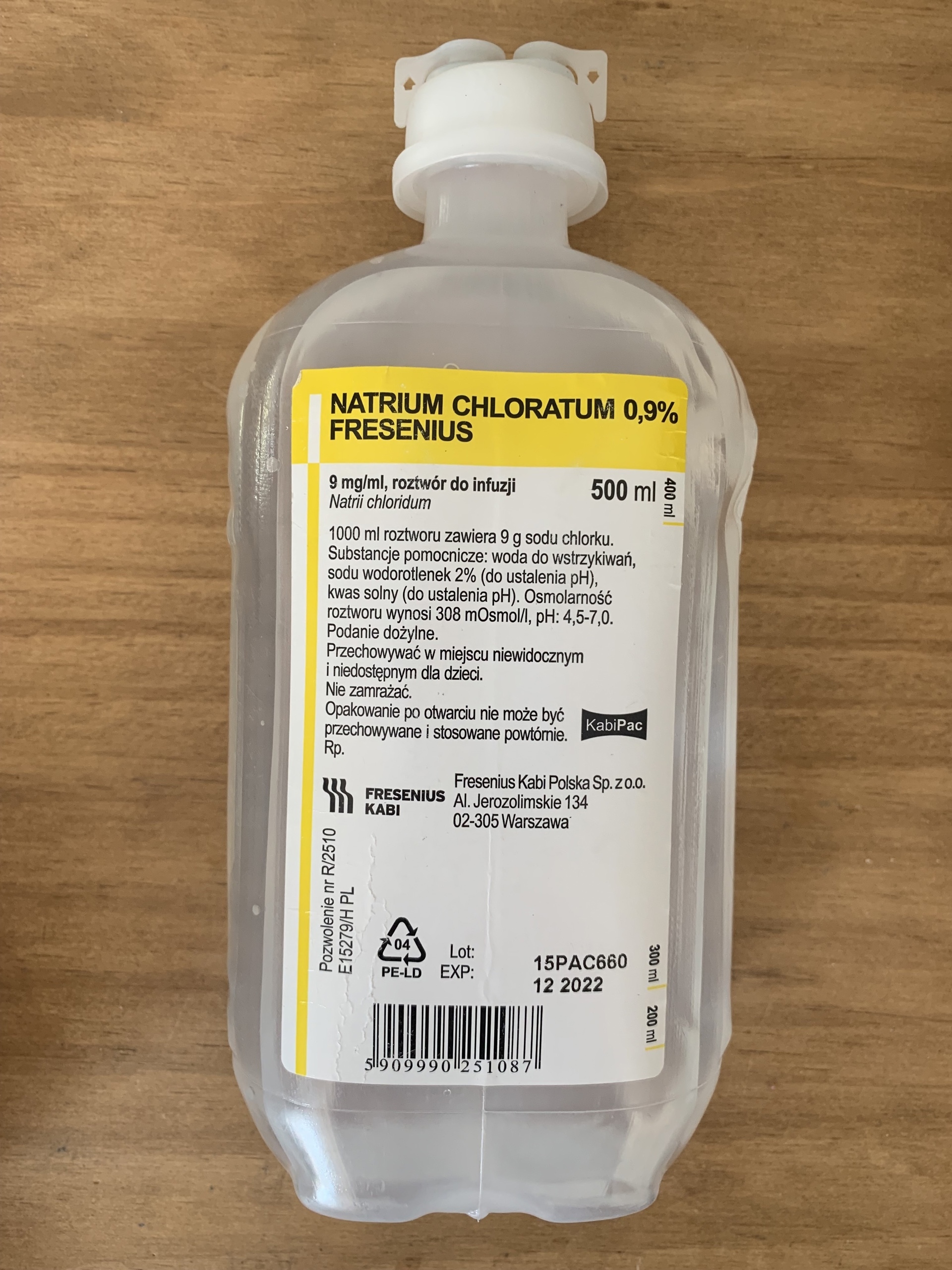 Sól fizjologiczna do infuzji 0,9% 500ml | Krotoszyn | Kup teraz na ...