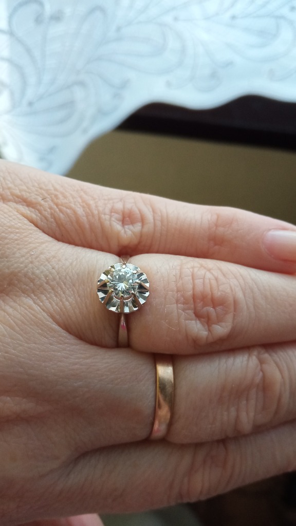 Pierścionek 18 k diament ~ 0,47 ct Francja | Gliwice | Kup teraz na Allegro Lokalnie