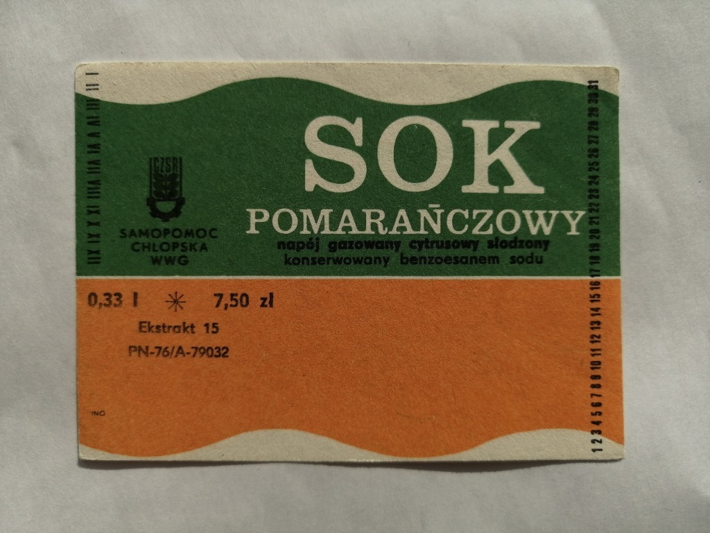 Etykieta napoje PRL 11 | Chojnice | Kup teraz na Allegro Lokalnie