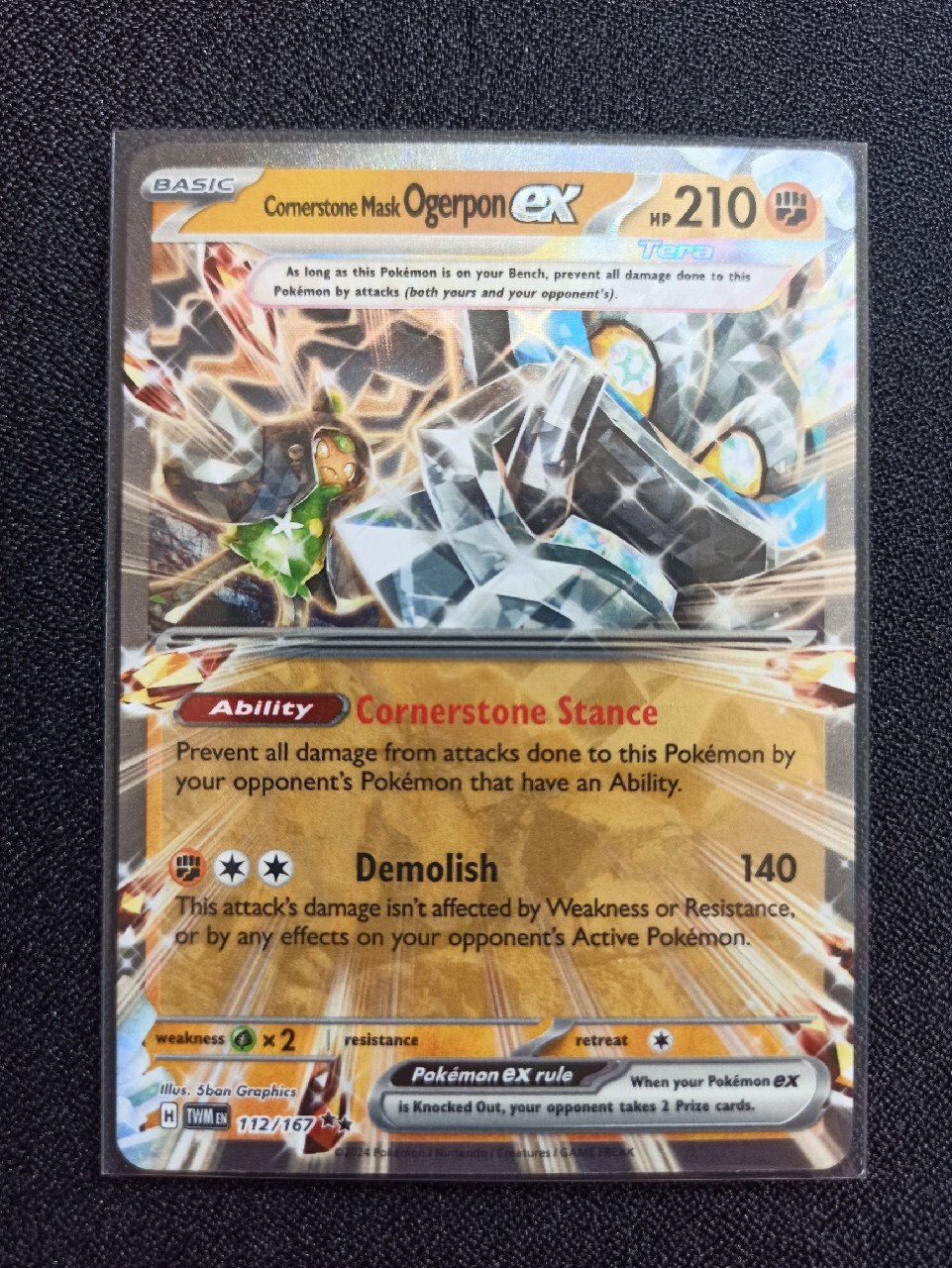 Pokémon Cornerstone Mask Ogerpon EX Twilight Masquerade 112/167 ...