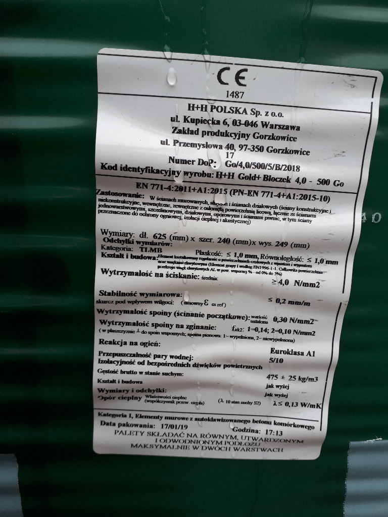 Beton komórkowy H+H 24 cm Gold PP4-050 P+W 62,5 cm | Wrocław | Kup ...
