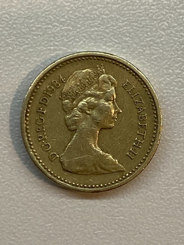 ONE POUND 1984 Royal Diadem odwrócony napis błąd | Gdańsk | Kup teraz ...