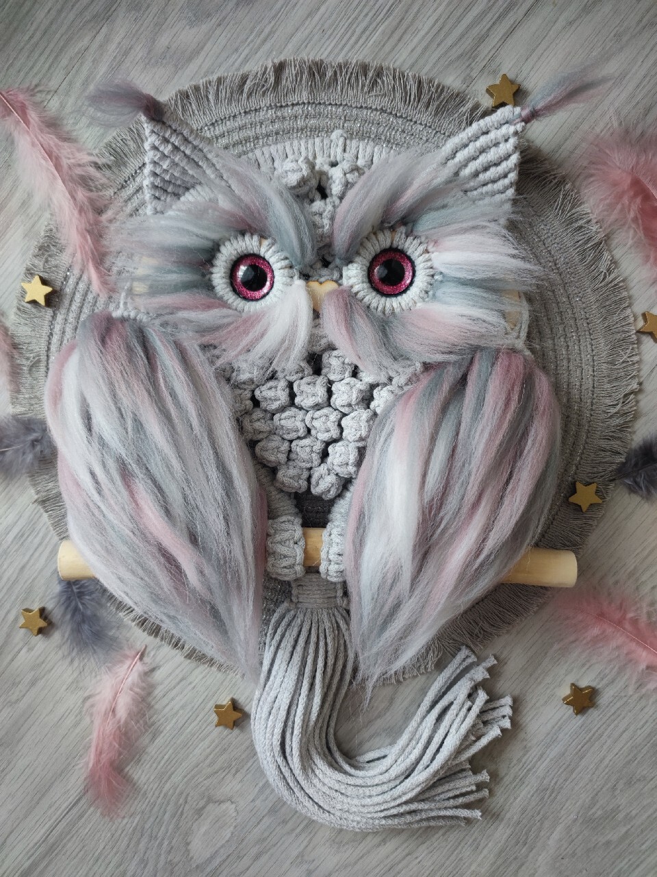 makrama sowa wełna czesankowa 30x60 cm | Warszawa | Kup teraz na Allegro Lokalnie