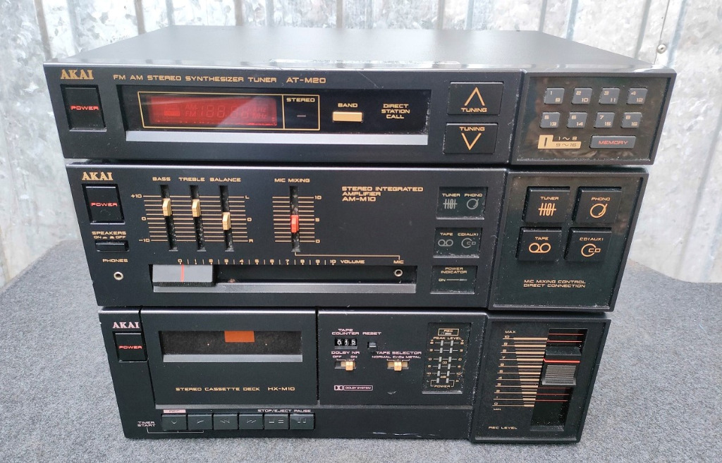 WZMACNIACZ AKAI AMM10 TUNER ATM20 DECK HXM10 ZESTAW STEREO WIEŻA ...