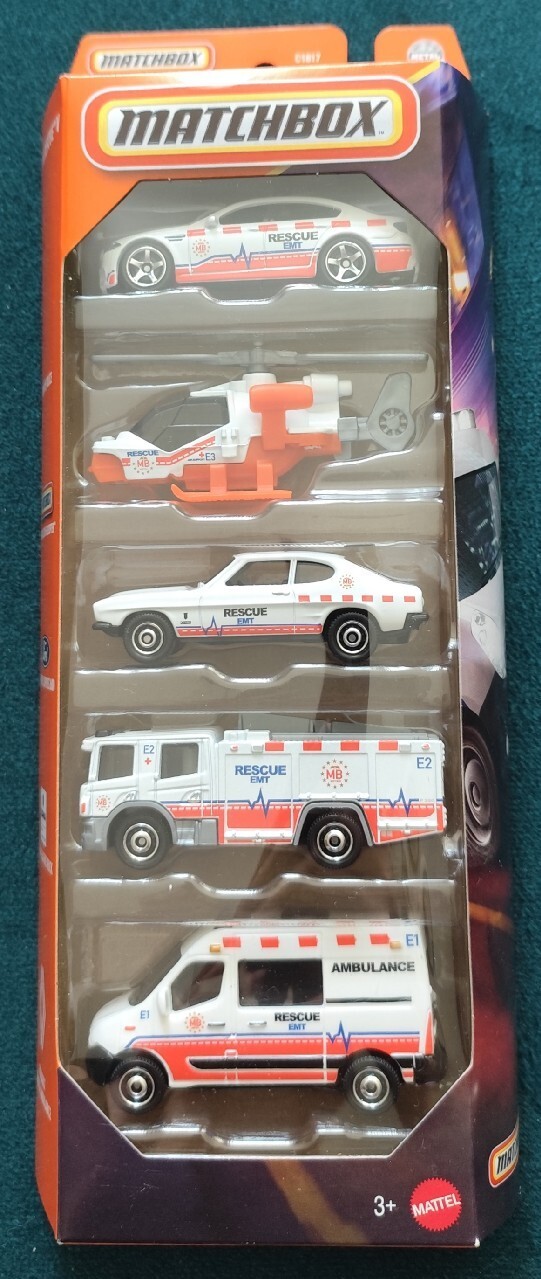 Matchbox 5 Pack MBX RESCUE V BMW M5 Ford CAPRI SCANIA RENAULT MASTER ...