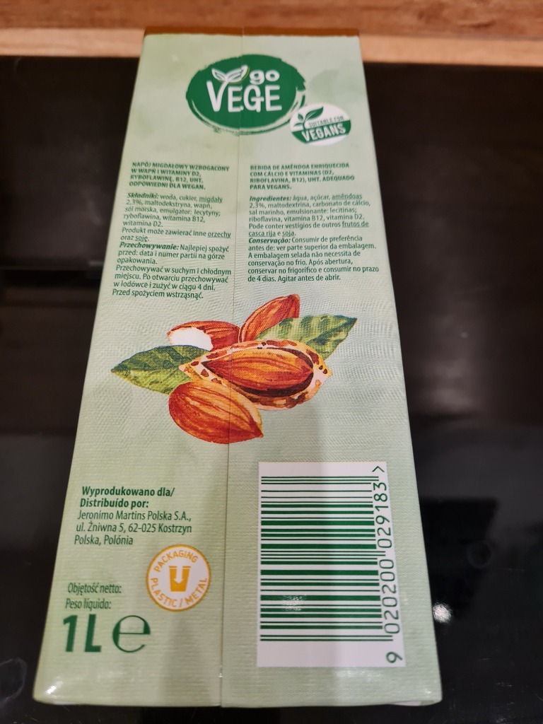 Napój migdałowy Go Vege migdał mleko migdałowe | Ostrów Wielkopolski ...
