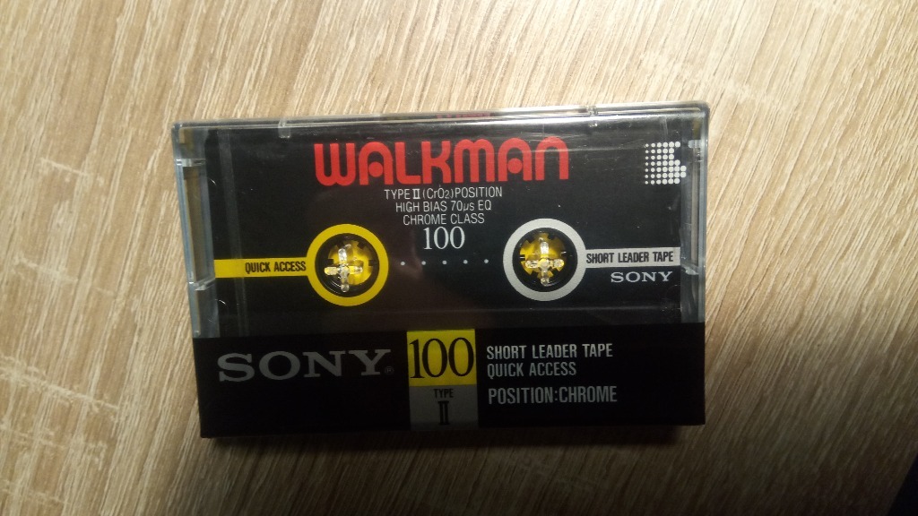 SONY Walkman 100 NOS Type II Chrome (~1988) folia kaseta magnetofonowa ...