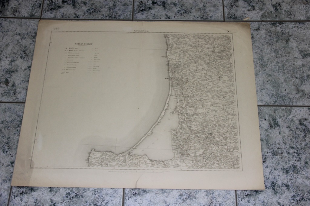 Połąga Polonga Mapa Chrzanowskiego 1859 | Ząbki | Kup teraz na Allegro ...