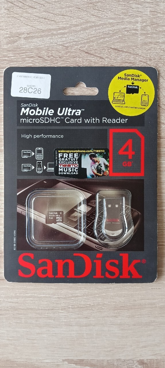 Używana karta pamięci SandDisk Mobile Ultra MicroSDHC 4GB Class 4 ...
