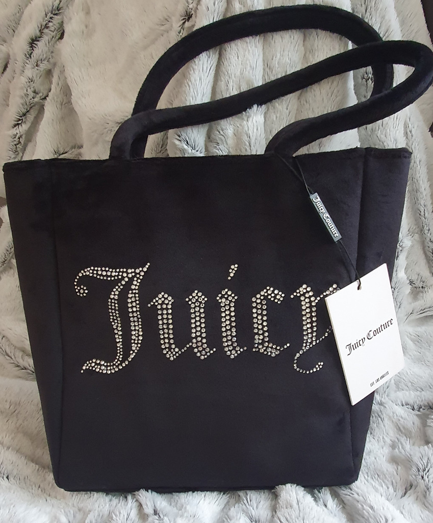 Juicy Couture czarna torebka typu tote z weluru | Dębica | Kup teraz na ...