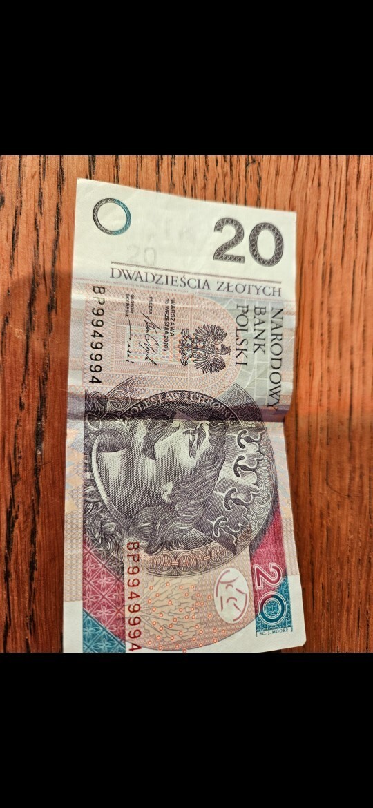 Banknot z owym numerem seryjnym | Warszawa | Licytacja na Allegro Lokalnie