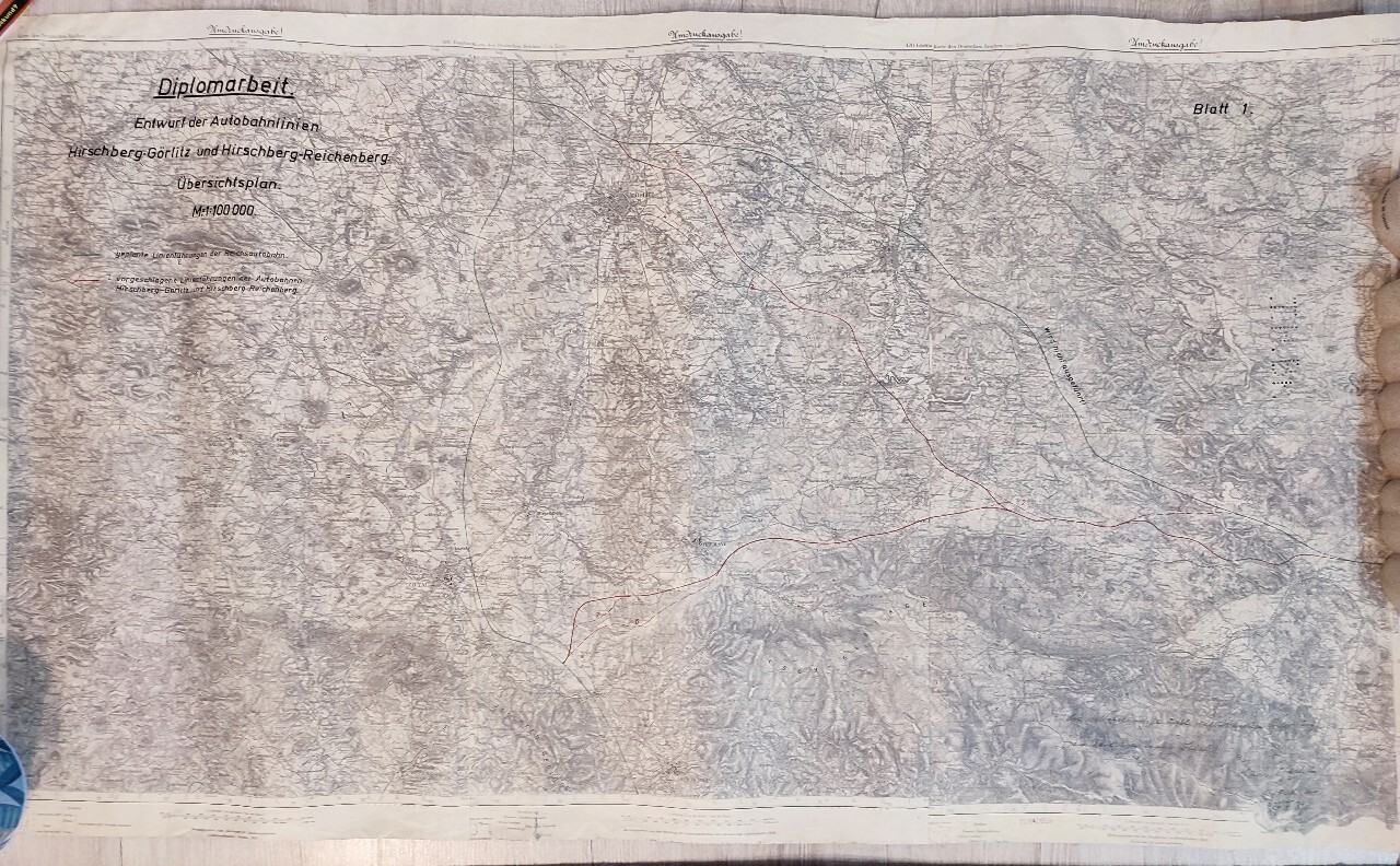 Stara mapa autostrad III Rzeszy Śląsk | Łomża | Licytacja na Allegro ...