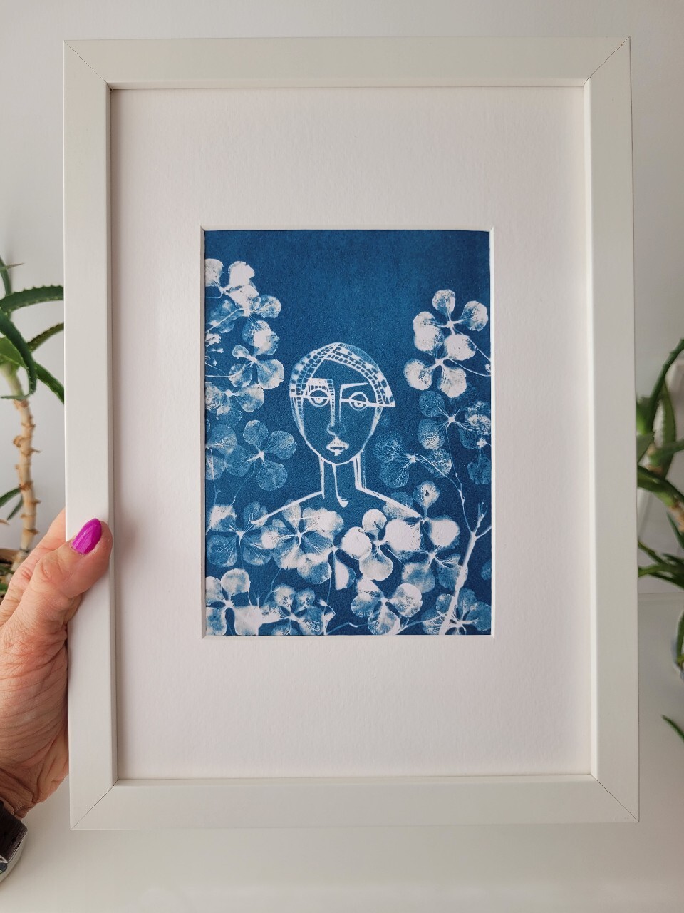 Grafika, cyjanotypia, fotogram z cyklu kobiety. | Kiełczów | Kup teraz ...