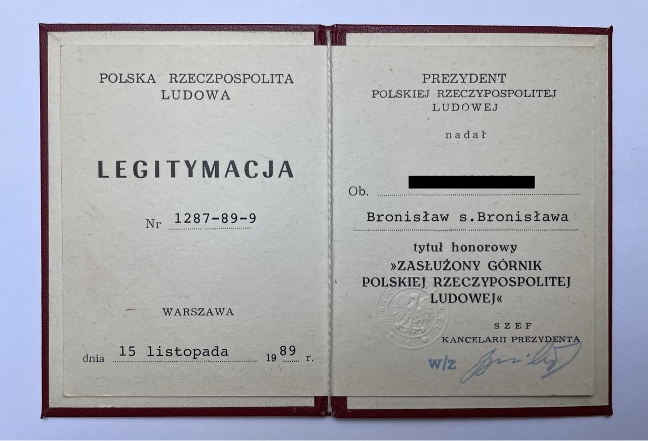 Zasłużony Górnik PRL Legitymacja | Dąbrowa Górnicza | Kup teraz na ...
