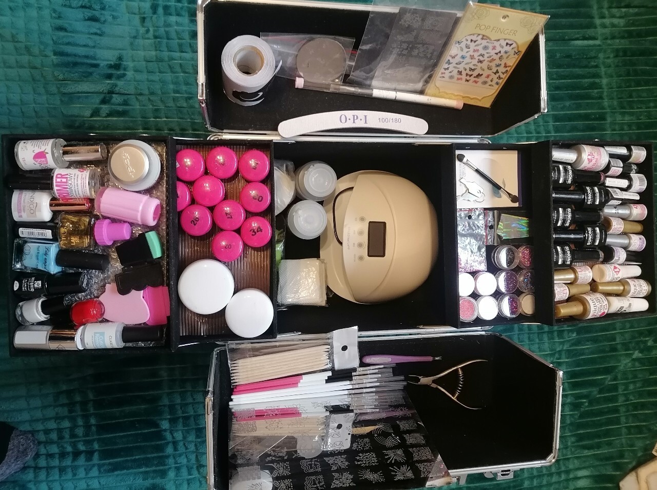 Kuferek z akcesoriami do paznokci zestaw + lampa | Poznań | Kup teraz ...