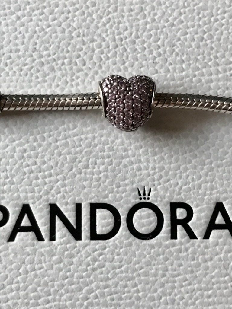 Pandora Charms Różowe serce Pave Unikat | W-wa | Kup teraz na Allegro ...