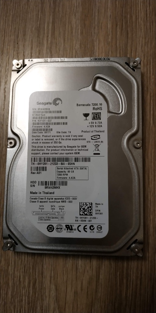 HDD Dysk Seagate Barracuda 80 GB ST380815AS | Łódź | Kup teraz na ...