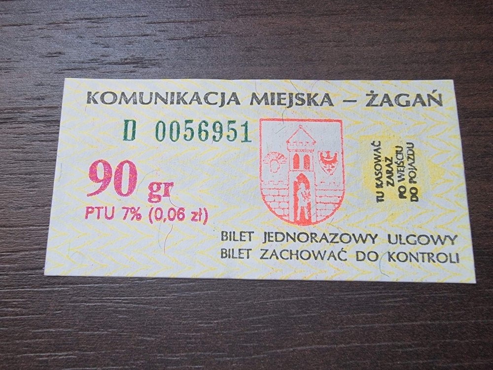 bilet Żagań komunikacja miejska niekas. | Łódź | Licytacja na Allegro Lokalnie