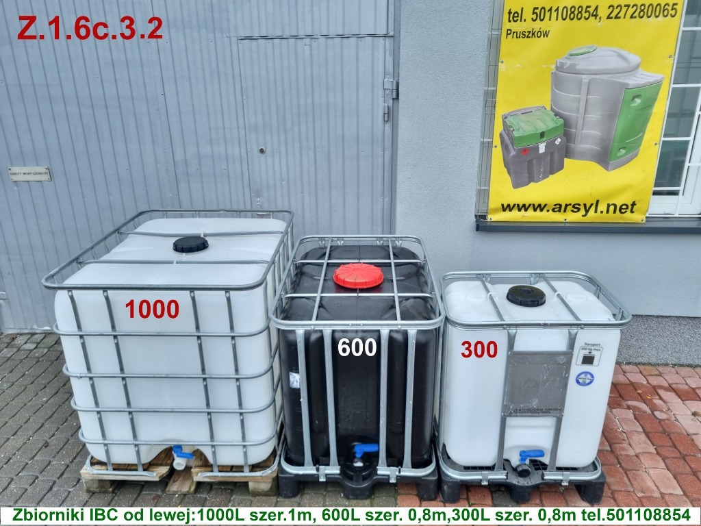 ZBIORNIK MAUZER 1000 L NA DESZCZÓWKĄ MAUZER 600 L POJEMNIK 300 L ...