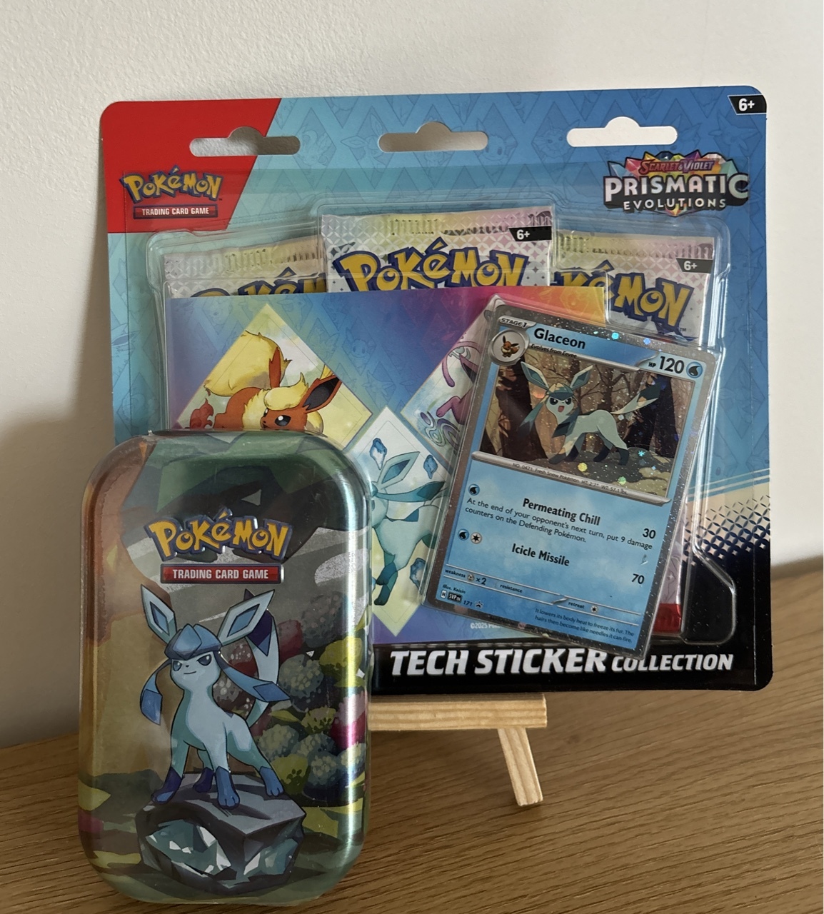 Pokémon Prismatic Evolutions Tech sticker i mini Tin Glaceon | Grabiny ...
