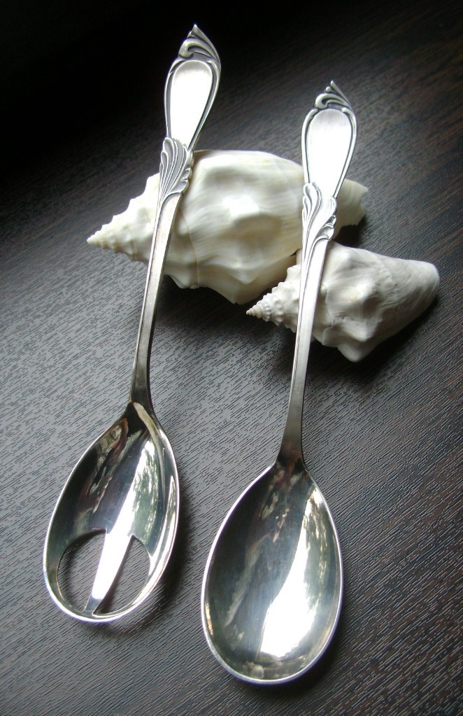 Rapsodia srebrne łyżki do sałatki HEFRA próba 800 | Wołczkowo | Kup ...