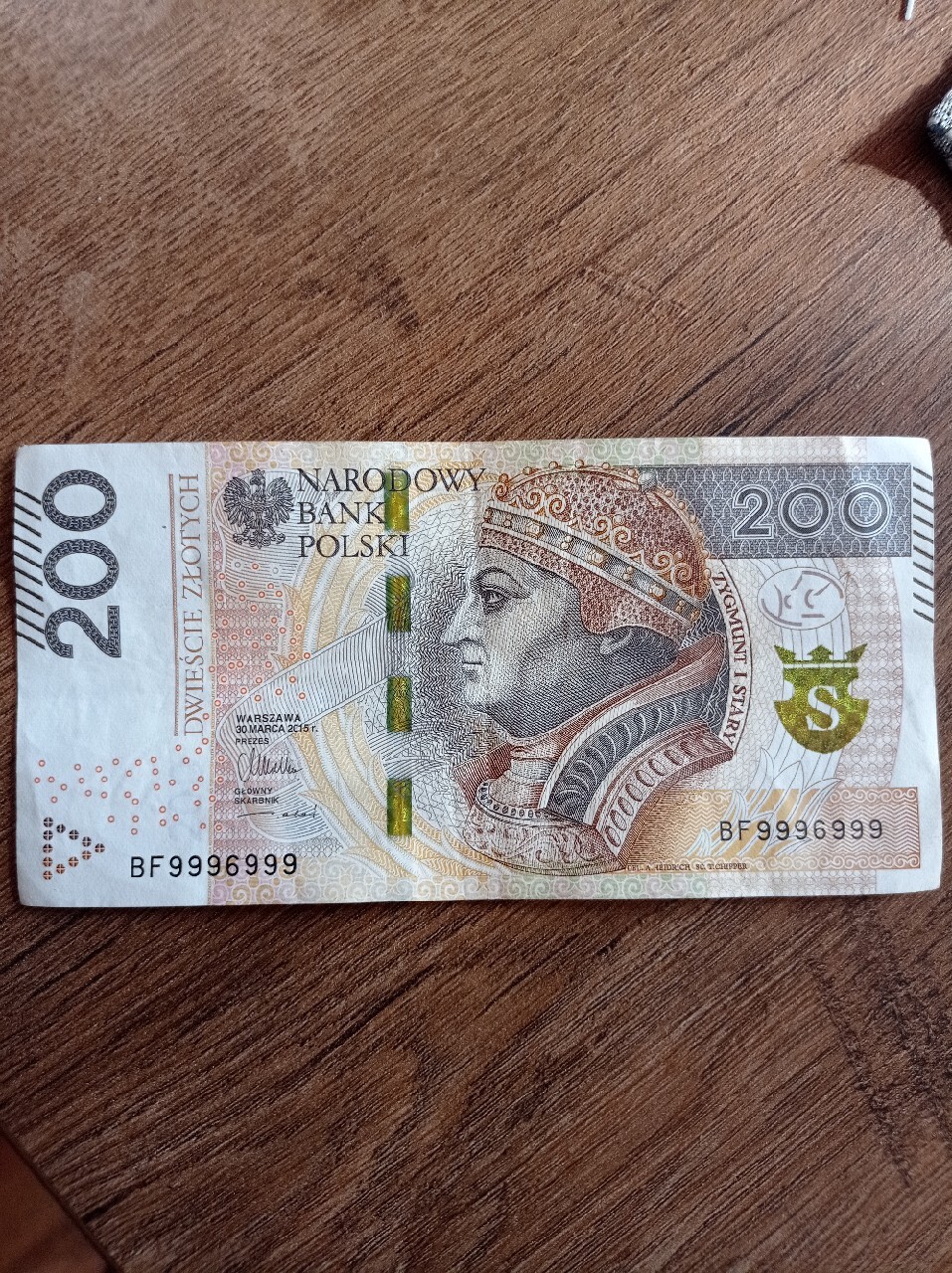 Banknoty 200 pln BF9996999 radar | Szydłowo | Licytacja na Allegro Lokalnie