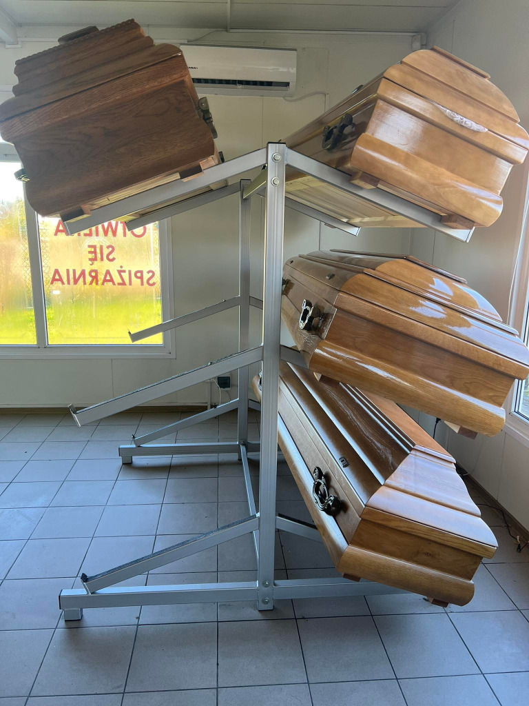 Stojak regał ekspozytor na trumny | Kościerzyna | Kup teraz na Allegro ...